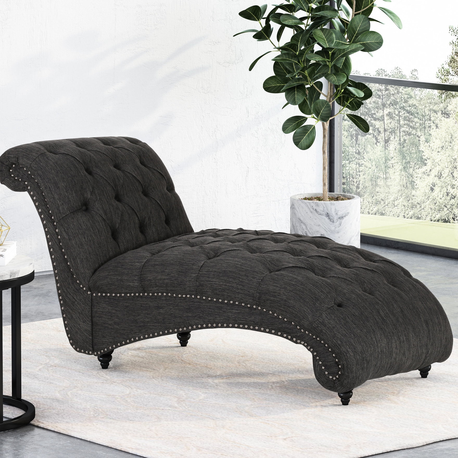 Charcoal Color - Button Tufting - Living Room Setup - Relaxing Spot ...