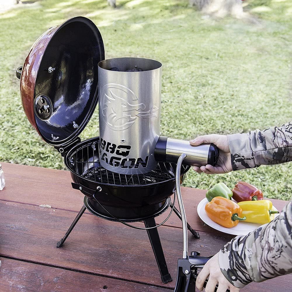 Charcoal Fan - Cordless Grill Fan for Camping, Fireplace, and Smokers ...