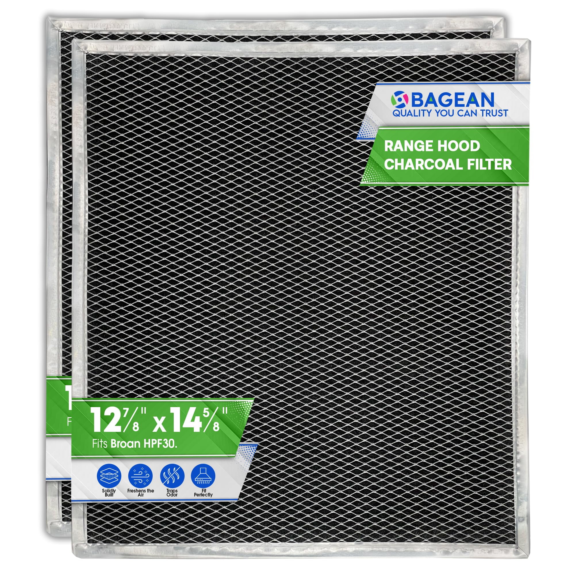 Charcoal Filter Replacement Fits 12.90" x 14.65" HPF30 97020466 Broan ...