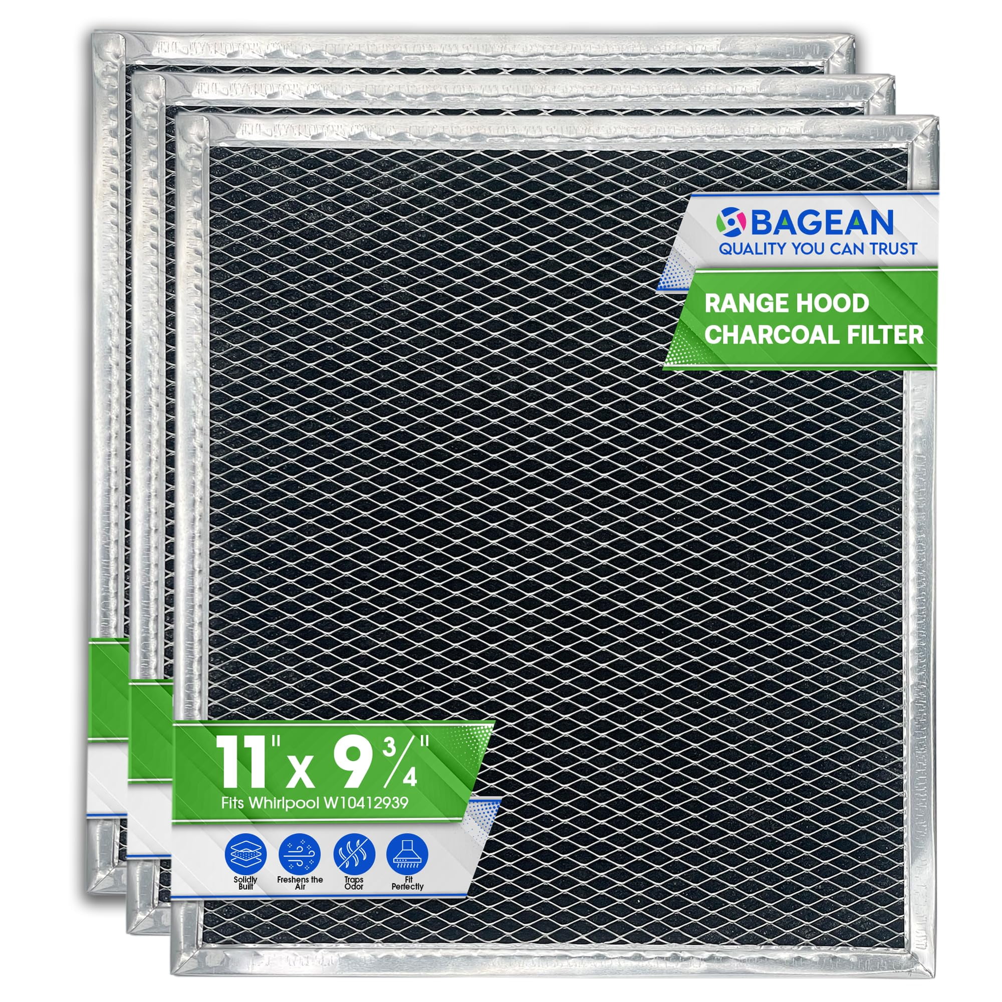 Charcoal Filter Replacement for W10412939 Whirlpool Range Hood Filter ...
