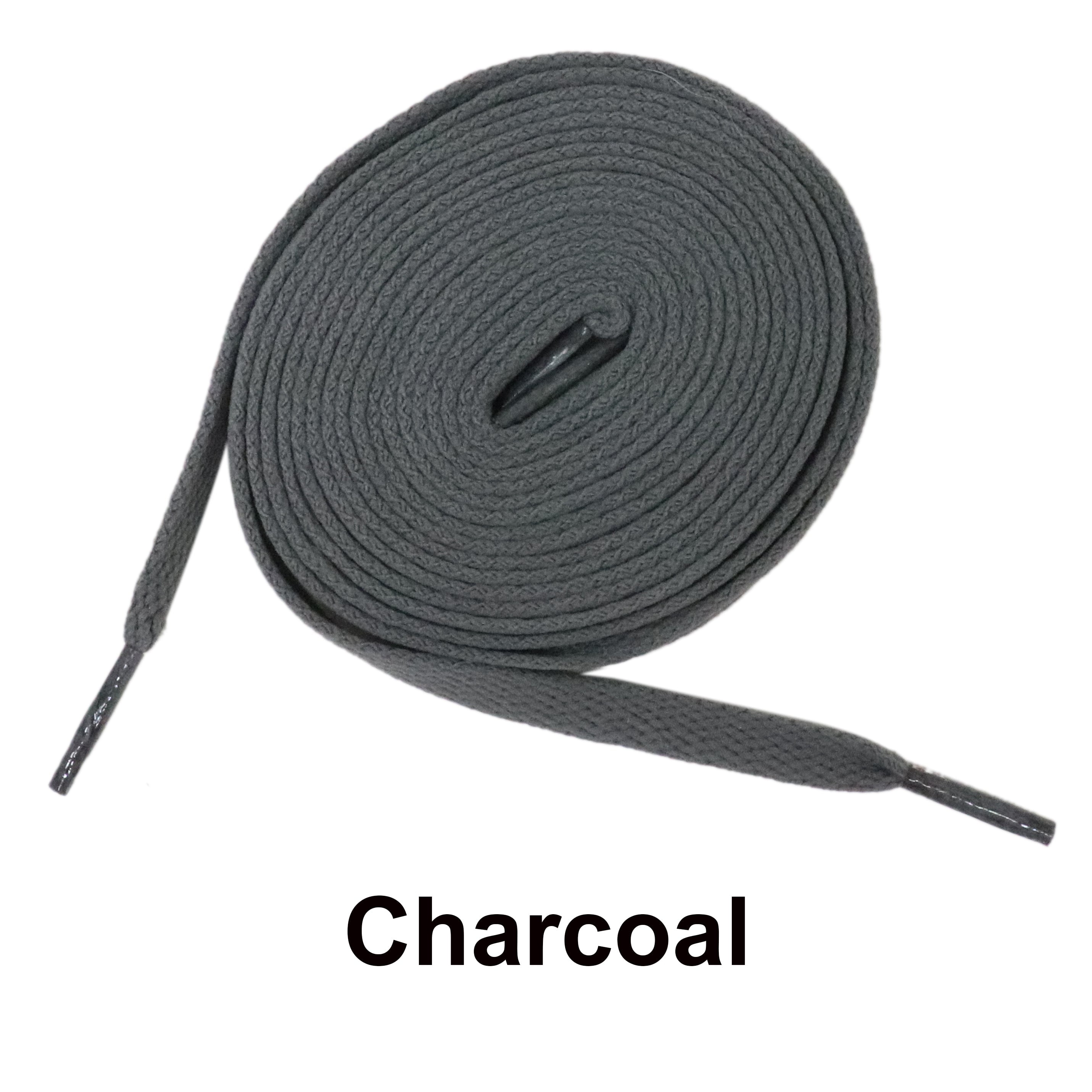 Charcoal Flat Athletic Sneaker 27 36 45 54 63 Inch Shoelaces - Walmart.com