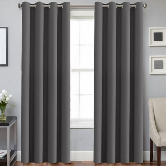 Charcoal Gray Blackout Curtain Panels for Bedroom Kitchen Curtains ...