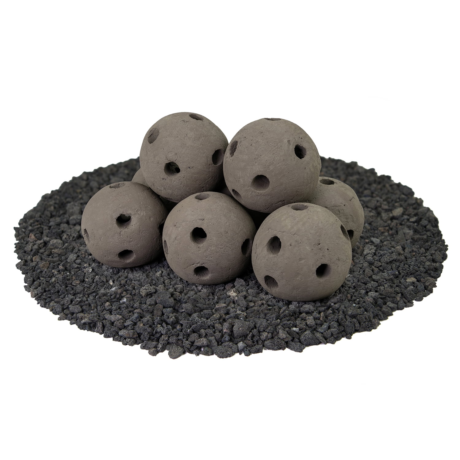 Charcoal Gray, Hollow Ceramic Fire Balls | 5" Set of 8 - Walmart.com