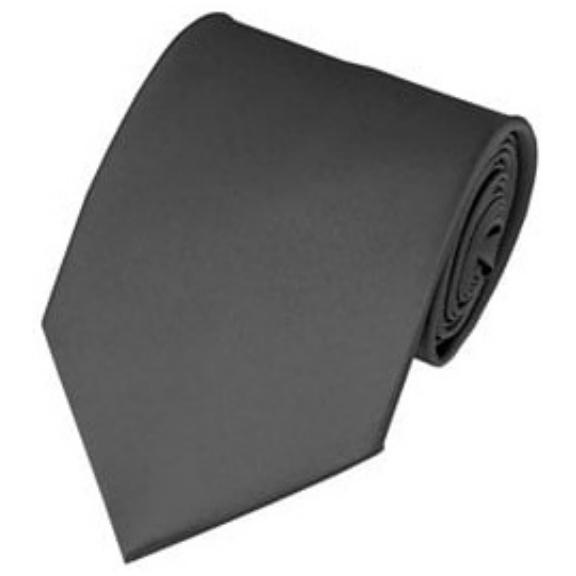 Charcoal Gray Solid Color 3.5 Inch Wide And 62 Inch Extra Long Necktie ...