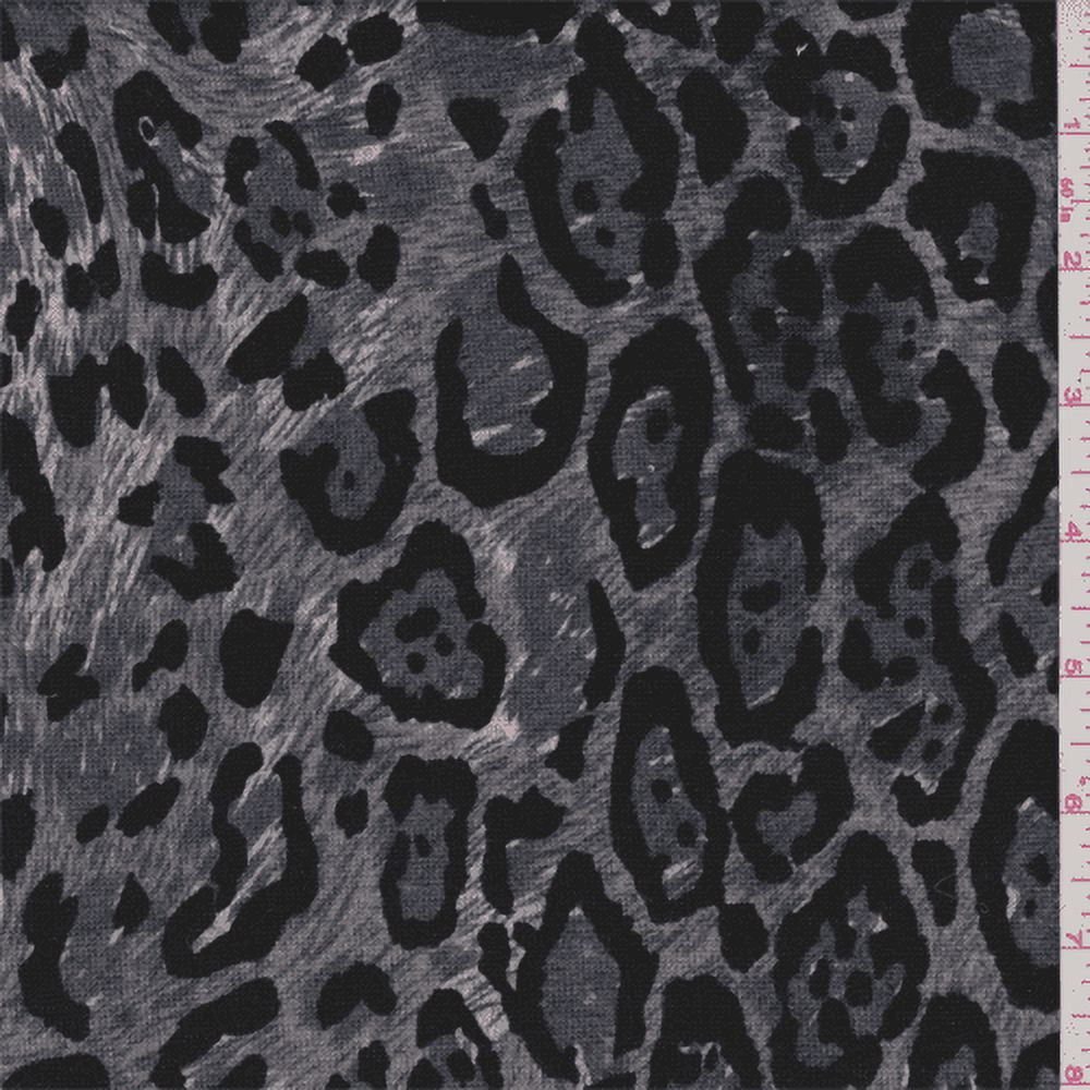 Charcoal Grey Cheetah Hatchi Knit, Fabric Sold By the Yard - Walmart.com