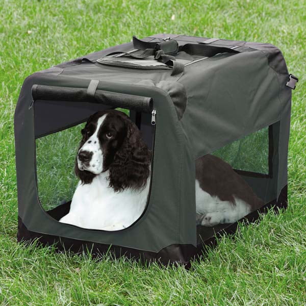 Charcoal Grey Dog Crates Collapsible Travel Mesh Window Panels (Medium ...