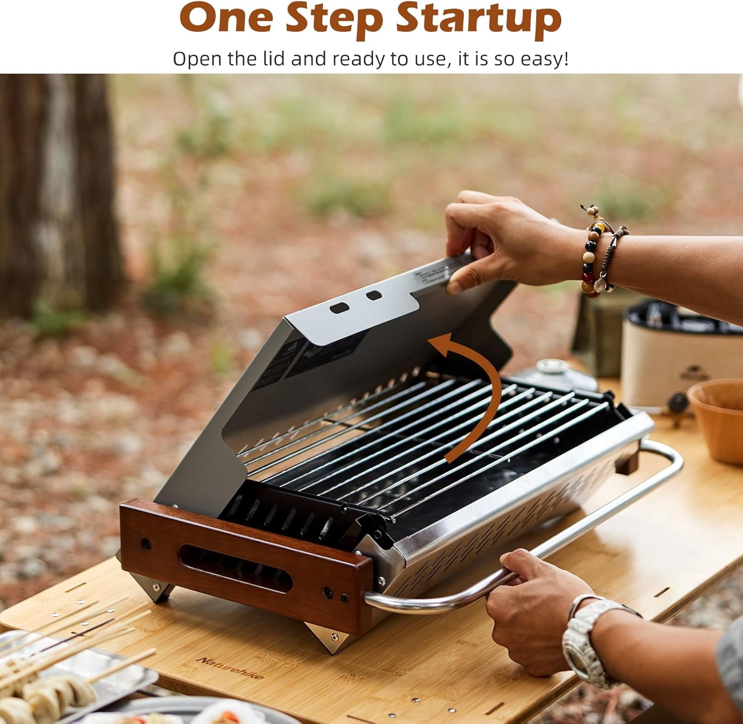Charcoal Grill, BBQ Grill Folding Portable Lightweight Smoker Grill ...