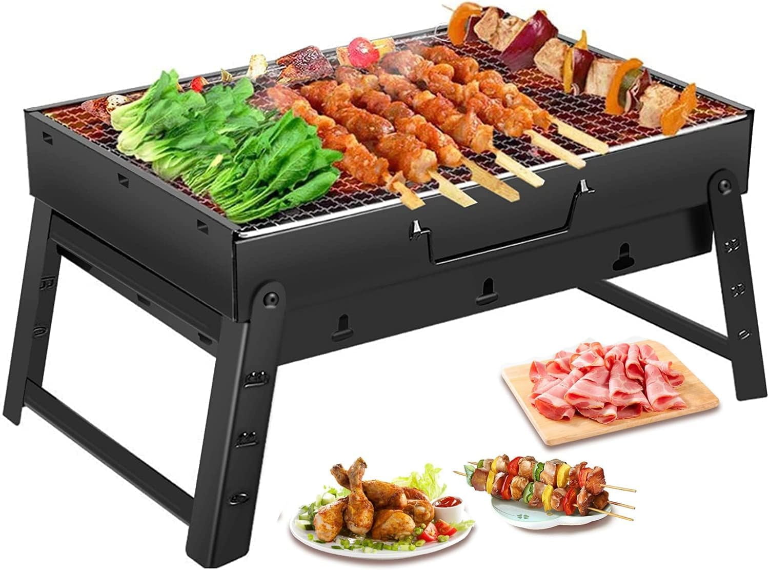 Charcoal Grill, BBQ Grill Folding Portable smoker Grill, Barbecue Grill ...