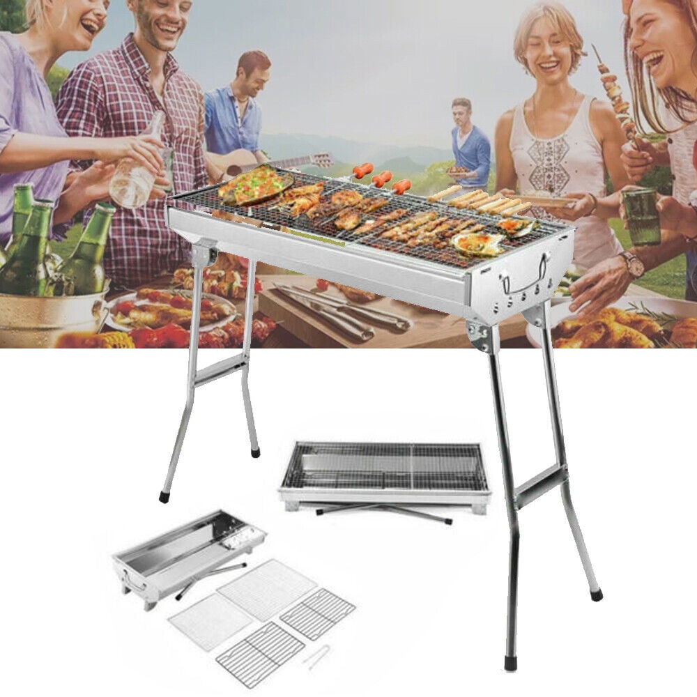 Charcoal Grill, Barbecue Grill Stainless Steel BBQ Smoker Barbecue ...