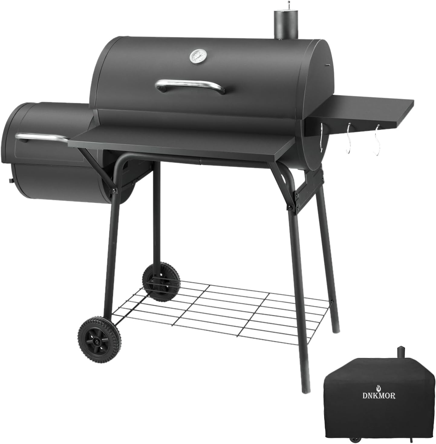 Charcoal Grill with Offset Smoker,BBQ Grills with Side Table,Outdoor ...