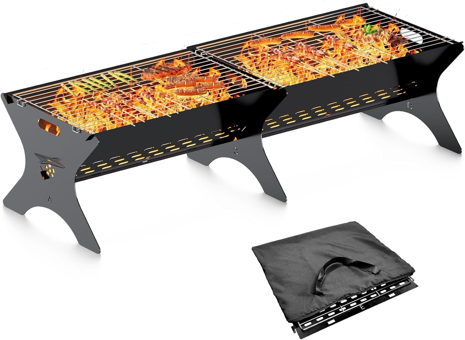 Charcoal Grills 2 Packs | Portable Folding Camping Grills, Backpacking ...