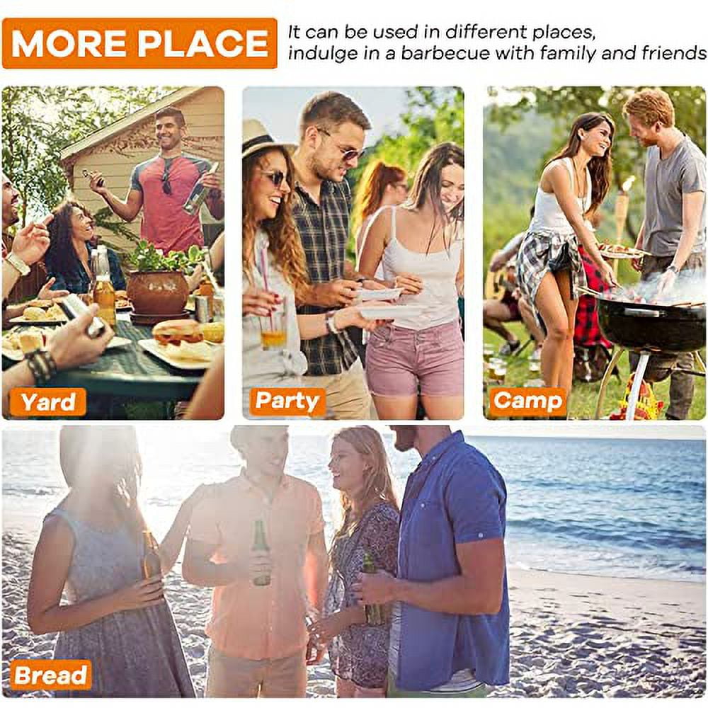 Charcoal Grills, MGHH Portable Charcoal Grill with 2 Wheels Side Fire ...