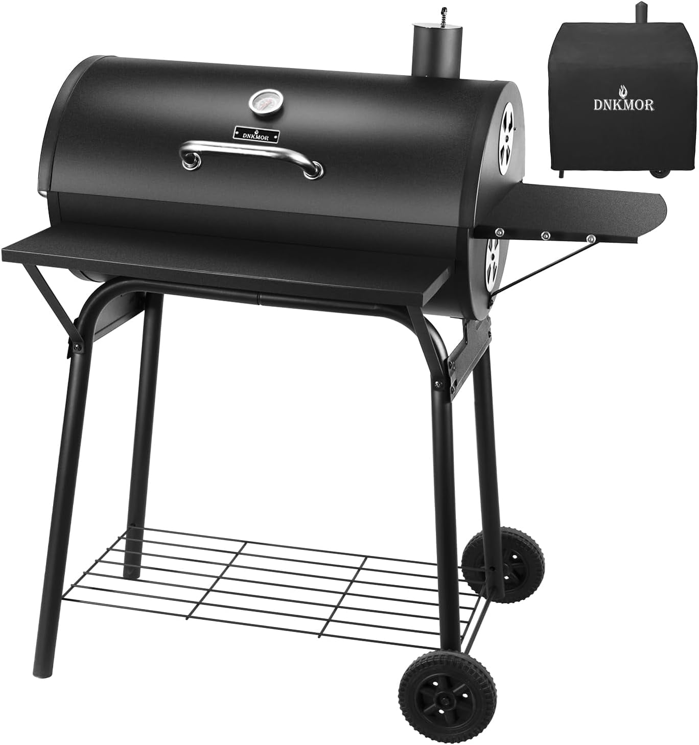 Charcoal Grills Outdoor BBQ Grill, Barrel Charcoal Grill with Side ...
