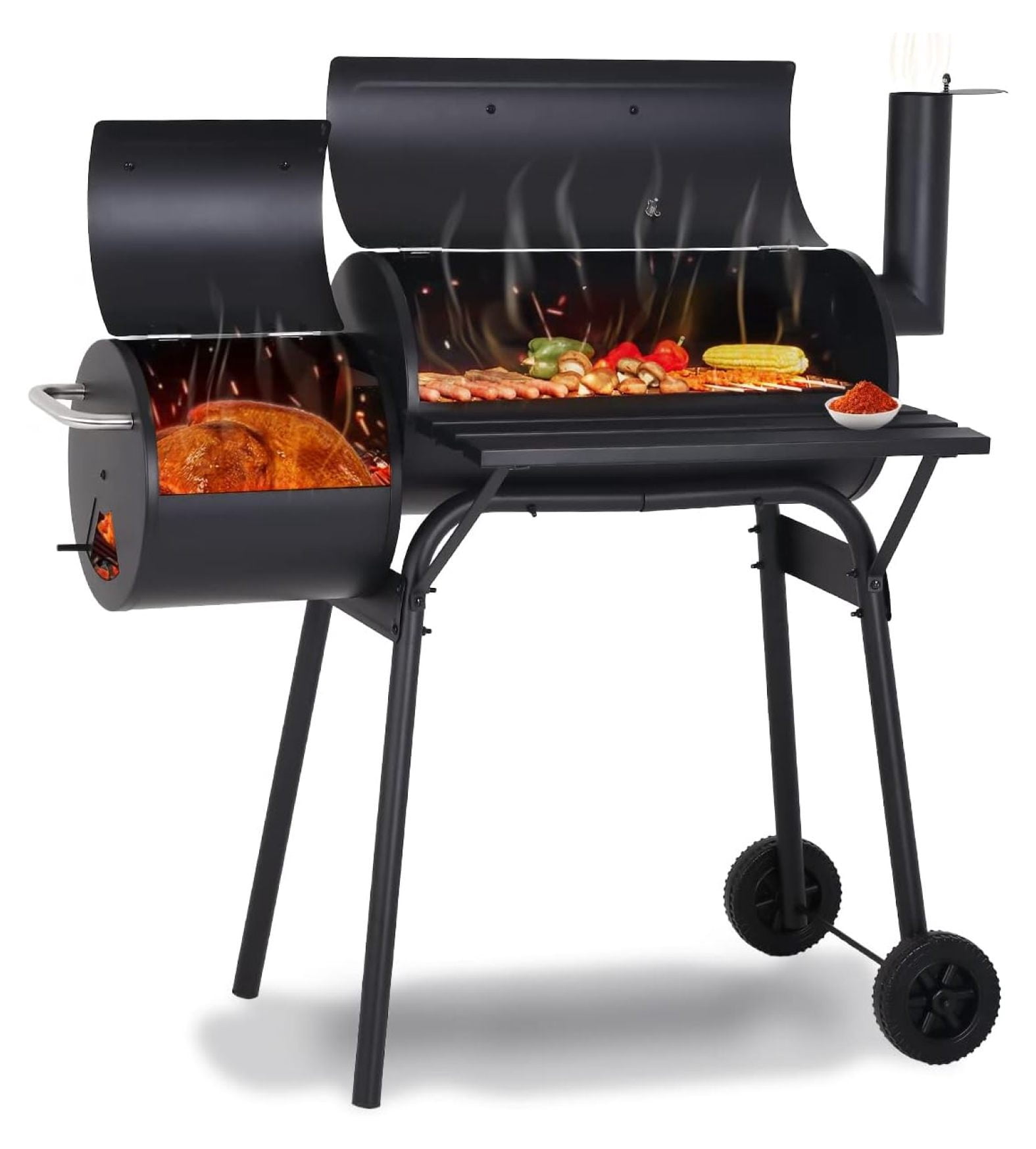 Charcoal Grills Outdoor Barbecue Grill Offset Smoker Portable BBQ Grill ...