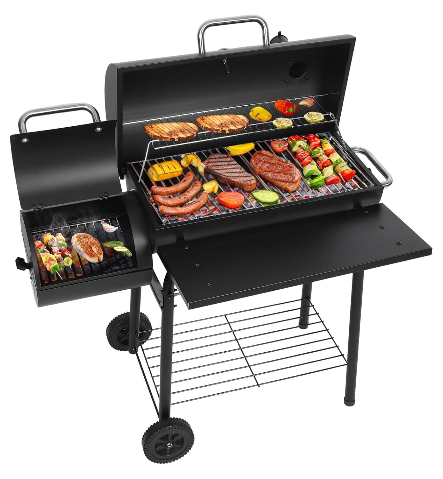 Charcoal Grills with Offest Smokers: Spacious Charcoal BBQ Grill ...