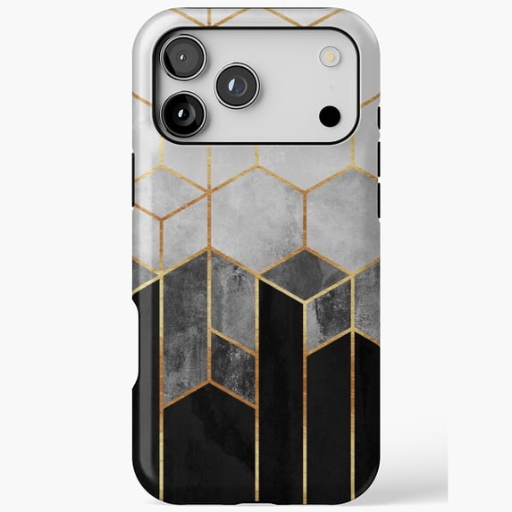 Charcoal Hexagons Dark Geometric Honeycomb Tech Grid Case for iPhone 11 ...