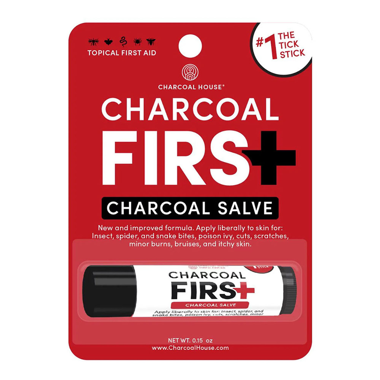 Charcoal House Topical First Aid Salve Stick, Charcoal, 0.15 Oz, 6 Pack ...