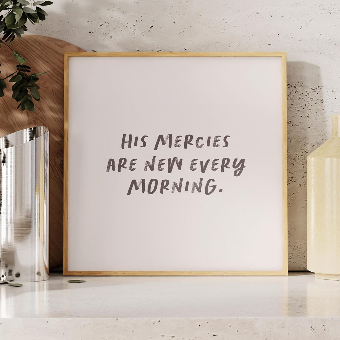 Charcoal His Mercies Are New Every Morning Print, Instant Trendy Decor ...