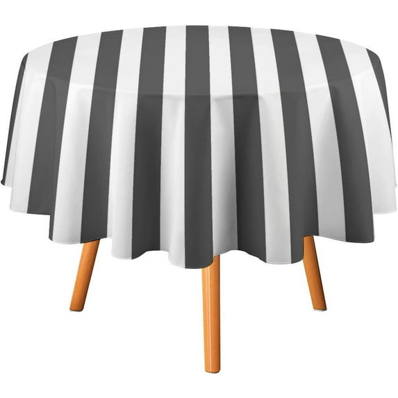 Charcoal Modern Stripe Tablecloth Washable Dinng Table Covers ...
