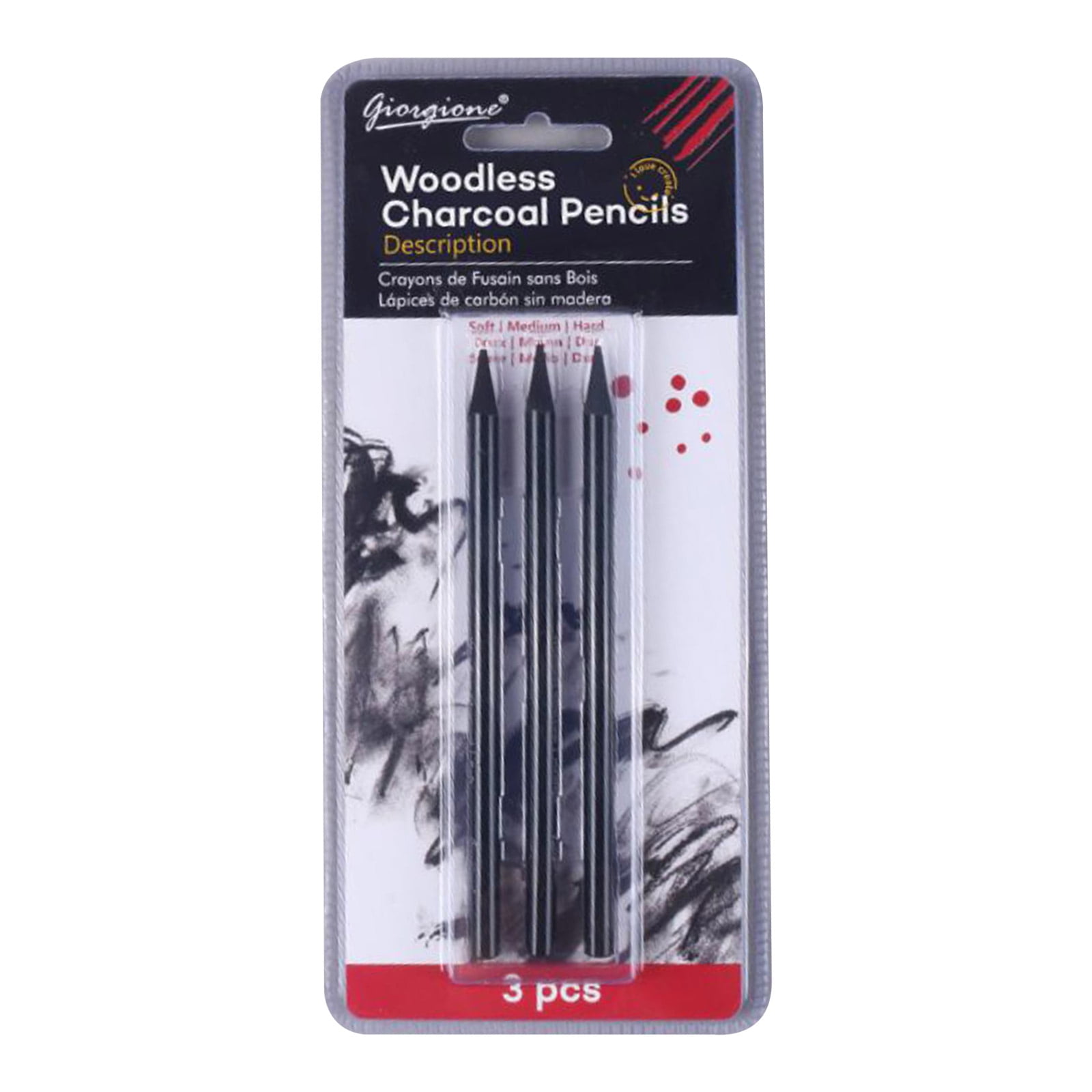 Charcoal Pencil Woodless Black for Sketching Shading Tool Kids Adults ...