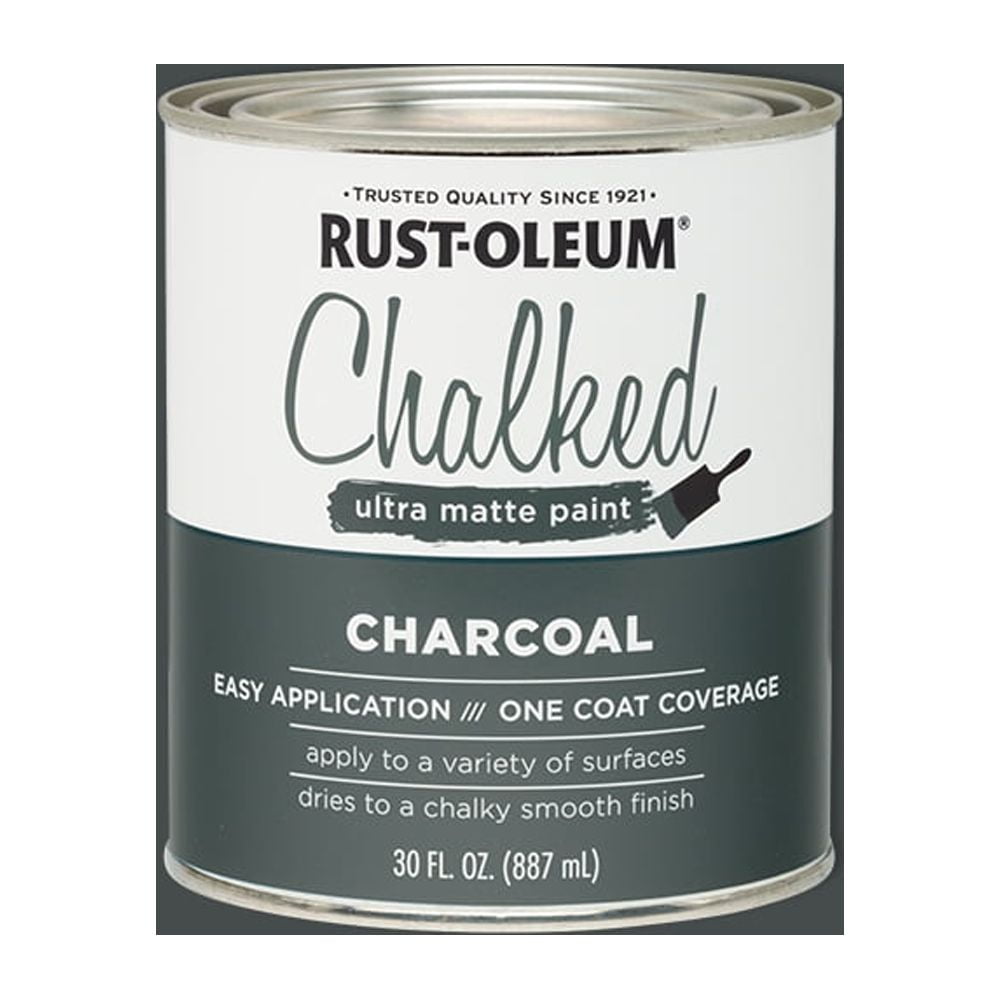 Charcoal, Rust-Oleum Chalked Ultra Matte Interior Paint- 285144, Quart ...