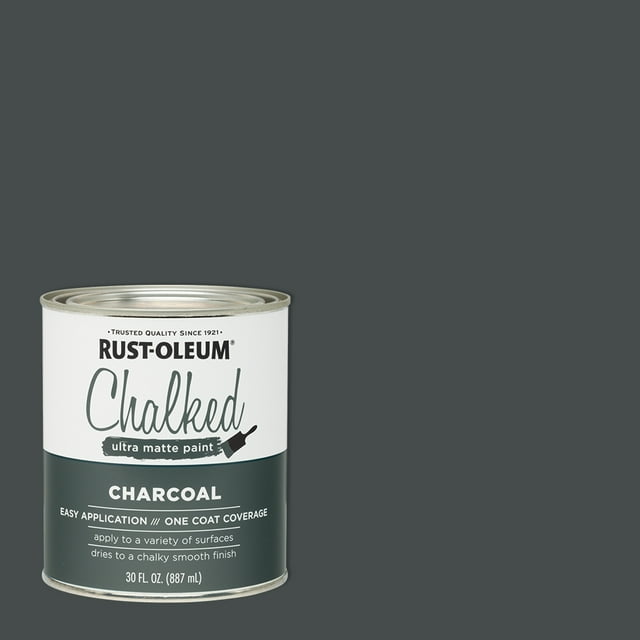 Charcoal, Rust-Oleum Chalked Ultra Matte Interior Paint- 285144, Quart ...
