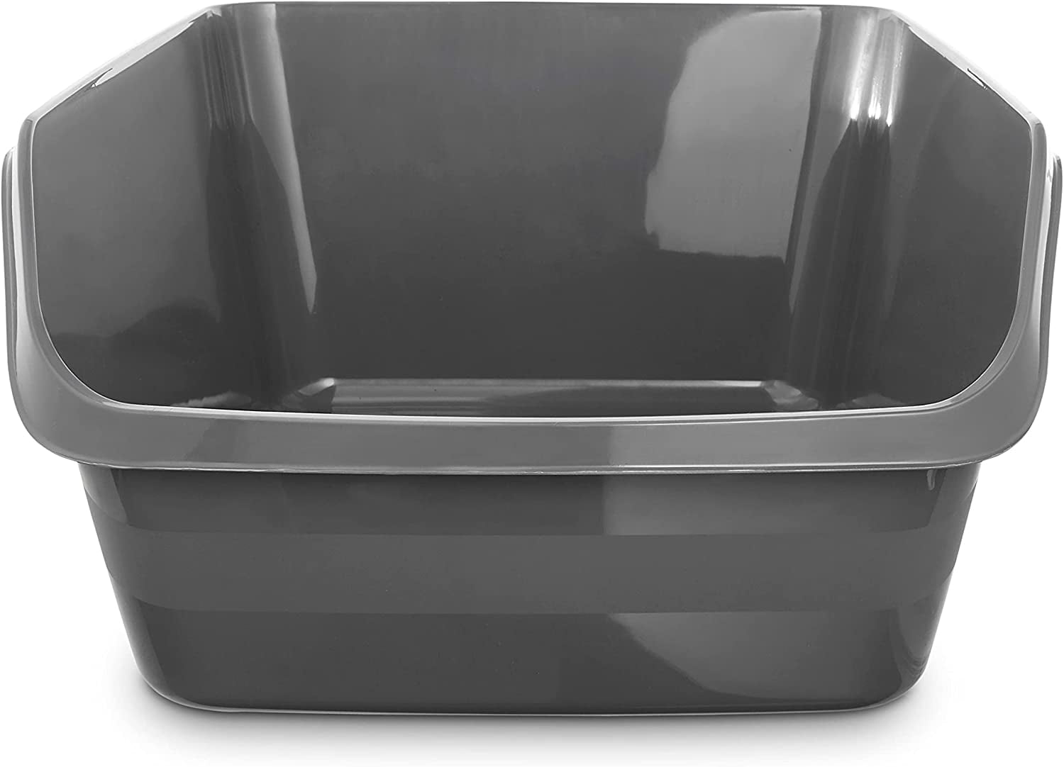 Charcoal Shatter Shield Cat Litter Box 18.5" L X 15" W Easy Clean High ...