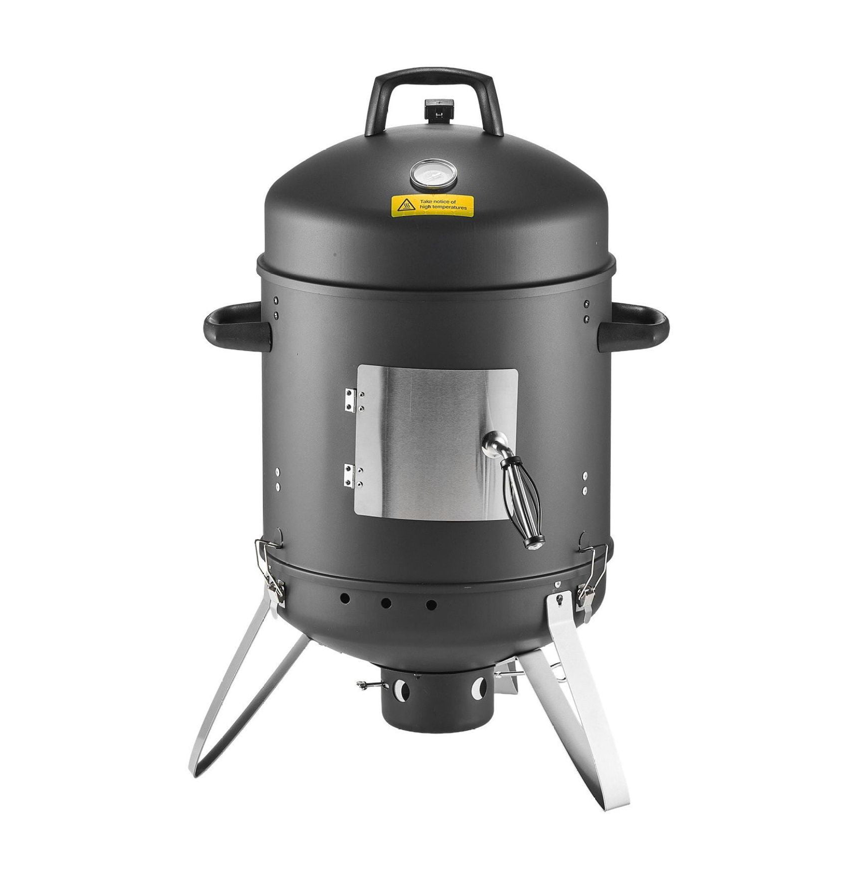 Charcoal Smoker 16 inch, Vertical BBQ Grill, Steel Smoker w/ Grates ...