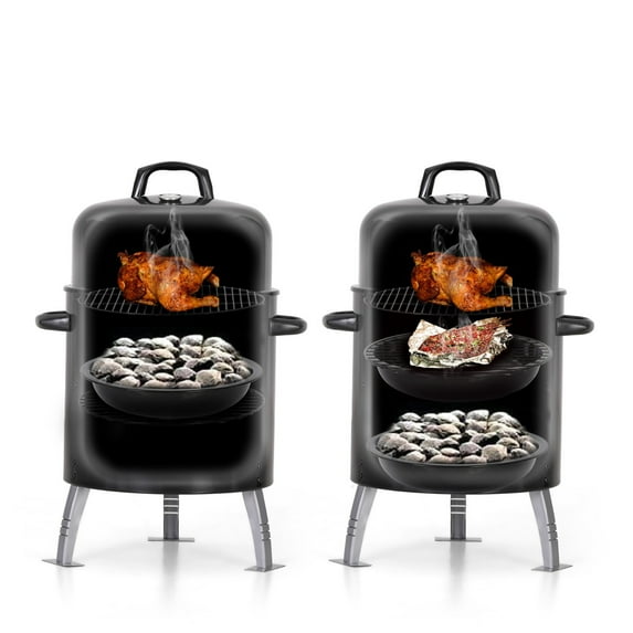 Charcoal Smoker BBQ Grill 3in1 Outdoor Vertical Smokers Portable Meat ...
