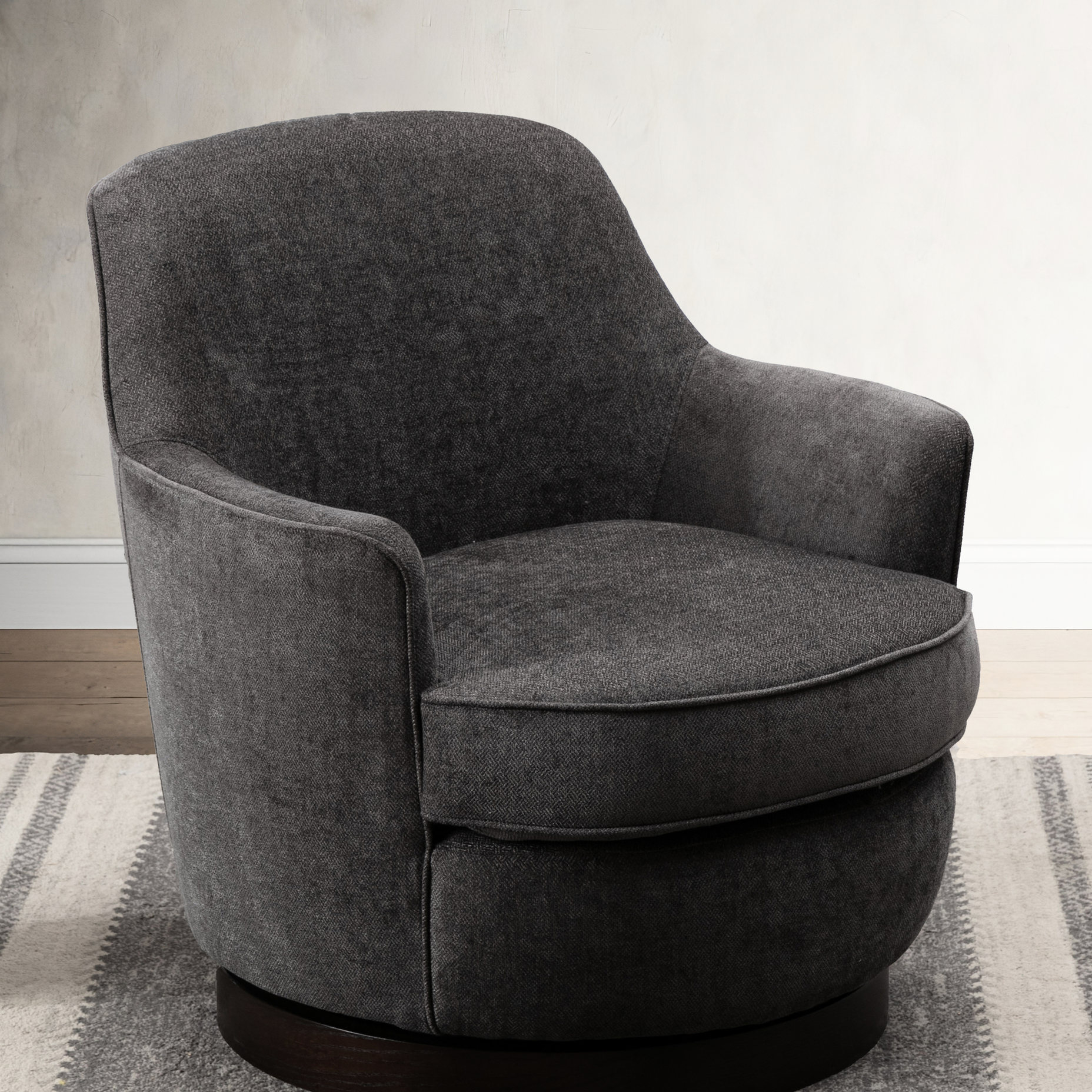 Charcoal Swivel Armchair | 360 Degree Swivel for Home Comfort ...
