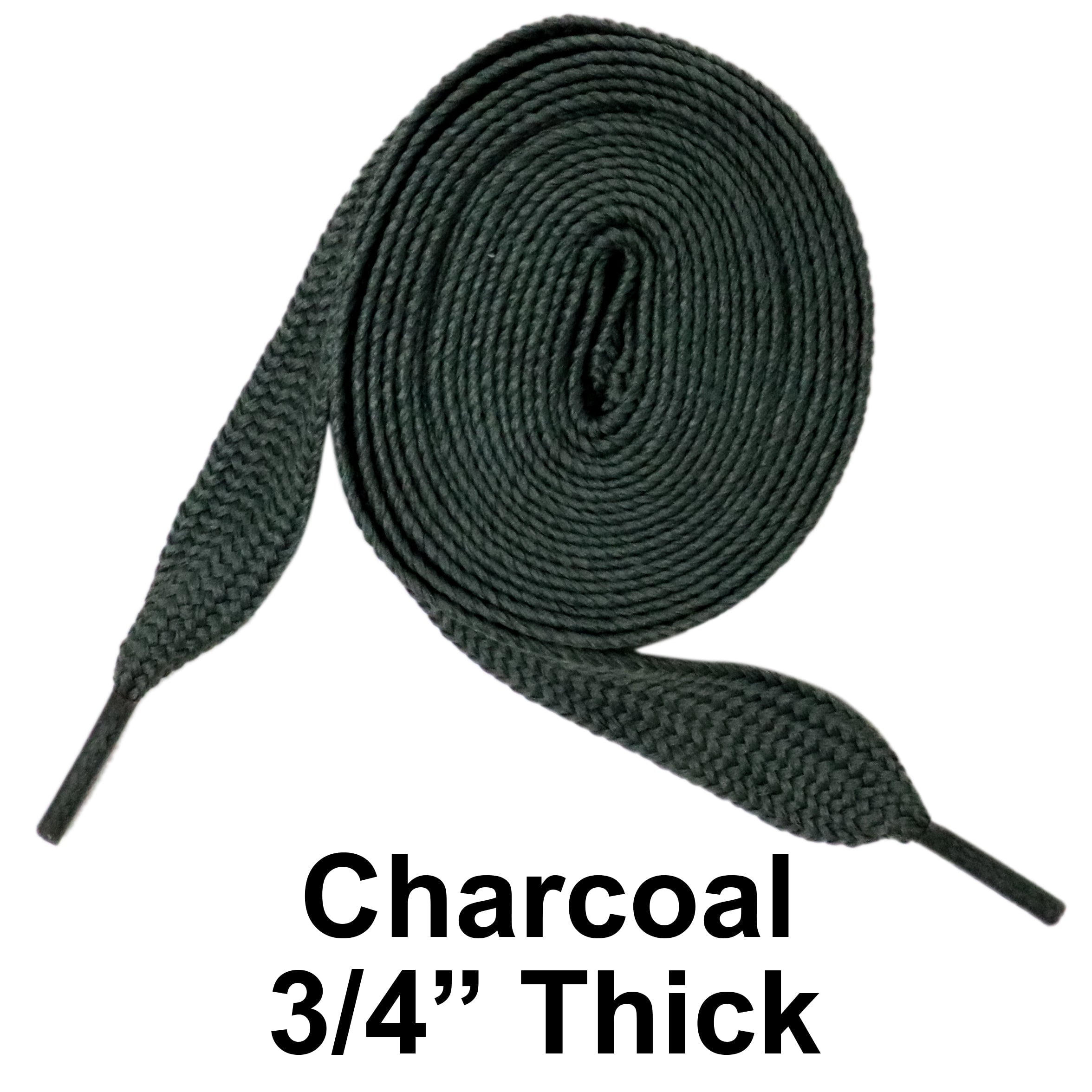 Charcoal Thick 3/4" Width Flat Athletic Sneaker 54 Inch Shoelaces ...