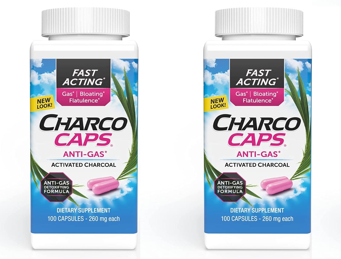 Charcocaps Bloating Relief Capsules, Anti-Gas Detoxification Medicine ...