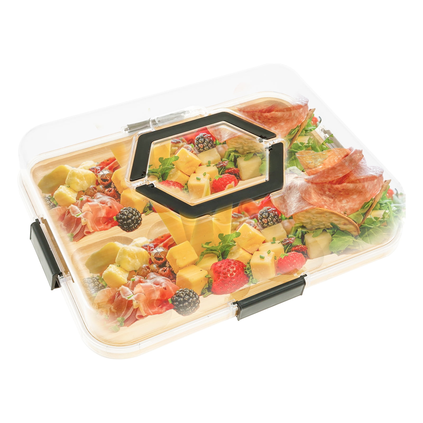 Charcuterie Board with Clear Lid,Cutting Boards for Kitchen Travel ...