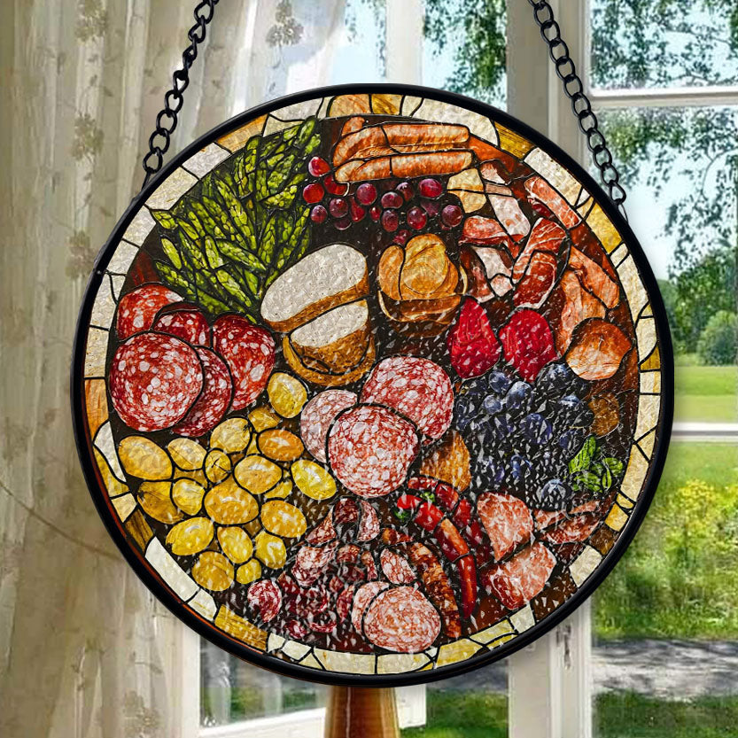 Charcuterie Board Gift Stained Glass SunCatcher Foodie Gifts Window ...