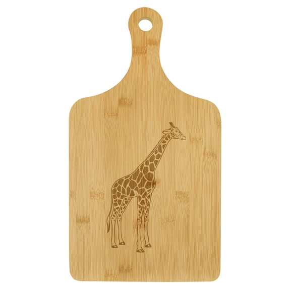 Charcuterie Board With Handle Cheese Board Bamboo Cutting Board Gift Giraffe (Small 13.5” x 7 ...