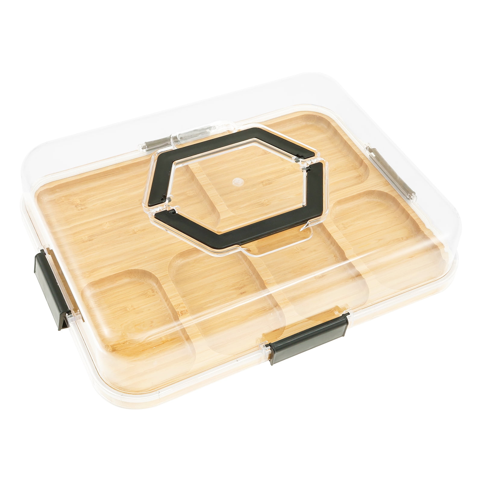 Charcuterie Board with Clear Lid Portable Charcuterie Box with ...