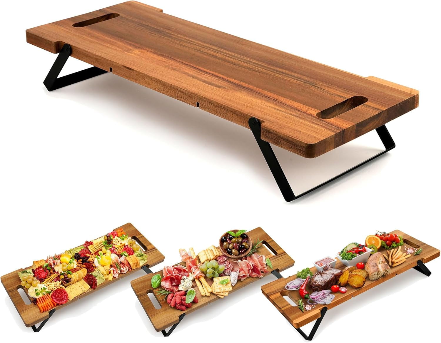 Charcuterie Cheese Board Large: 23in Long Acacia Wooden Serving Tray ...