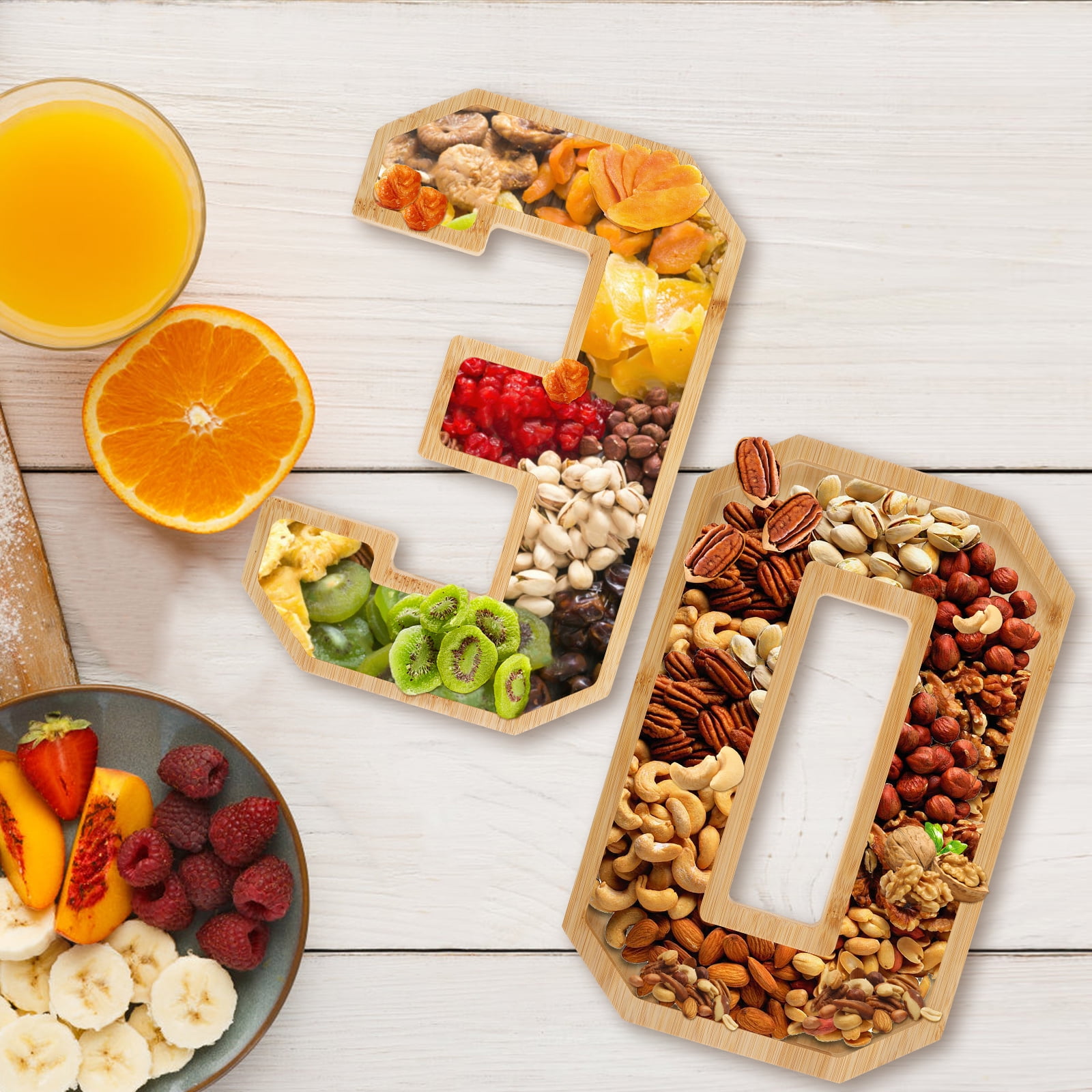 Charcuterie Number Board Wood Cardboard Number Tray Fillable Number ...