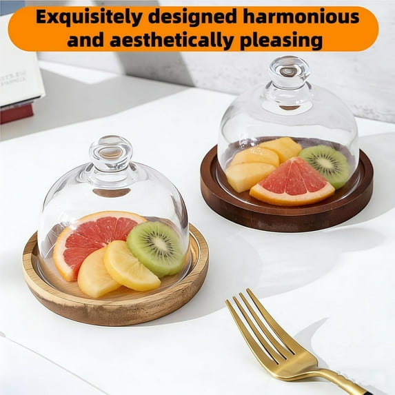 Charcuterie Snow Globe Container with Glass Dome - Mini 4 Inch Wooden ...