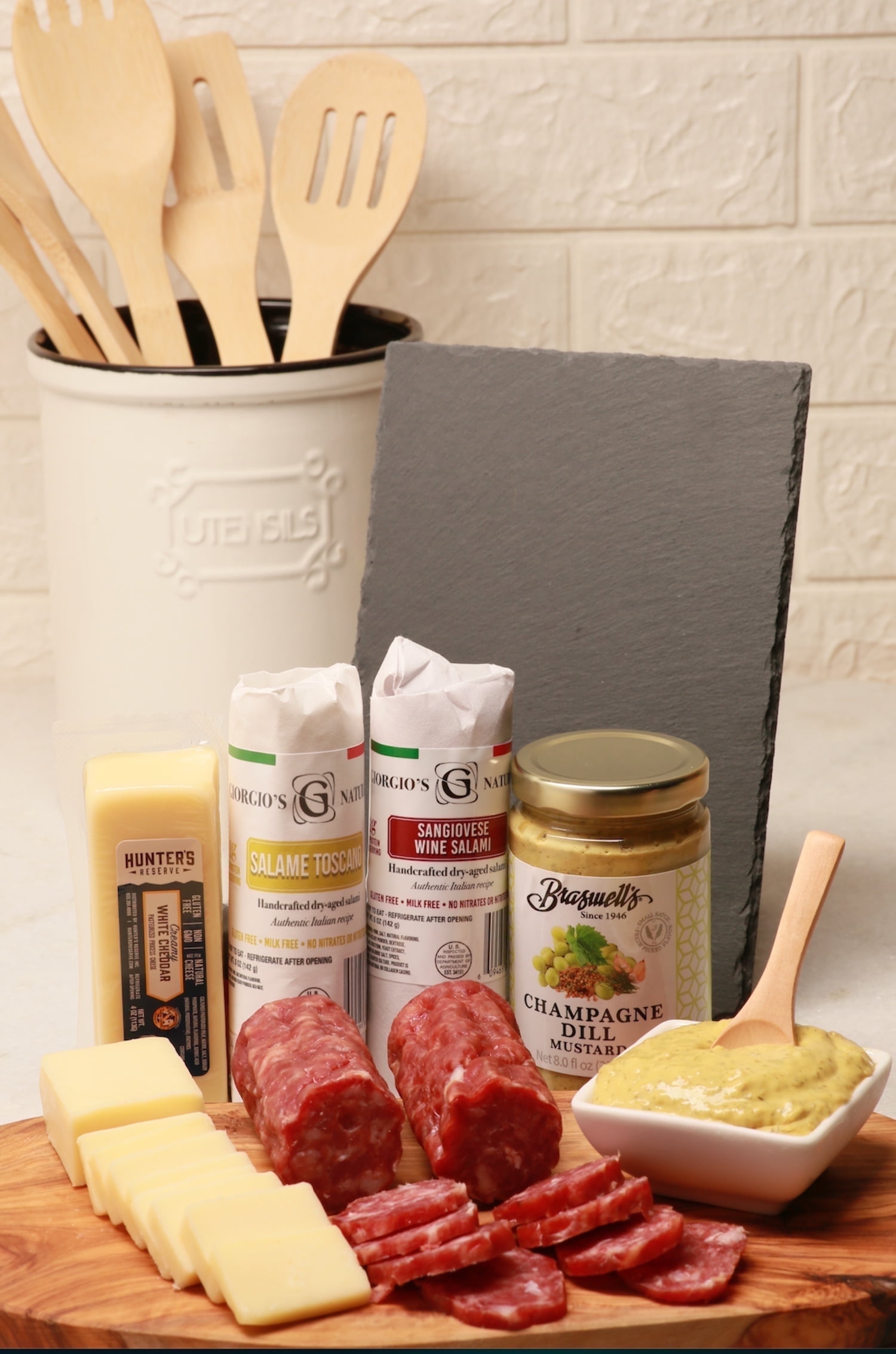 Charcuterie by Sergio 6-Piece Multicolor Stone Slate Cheese Board Set ...