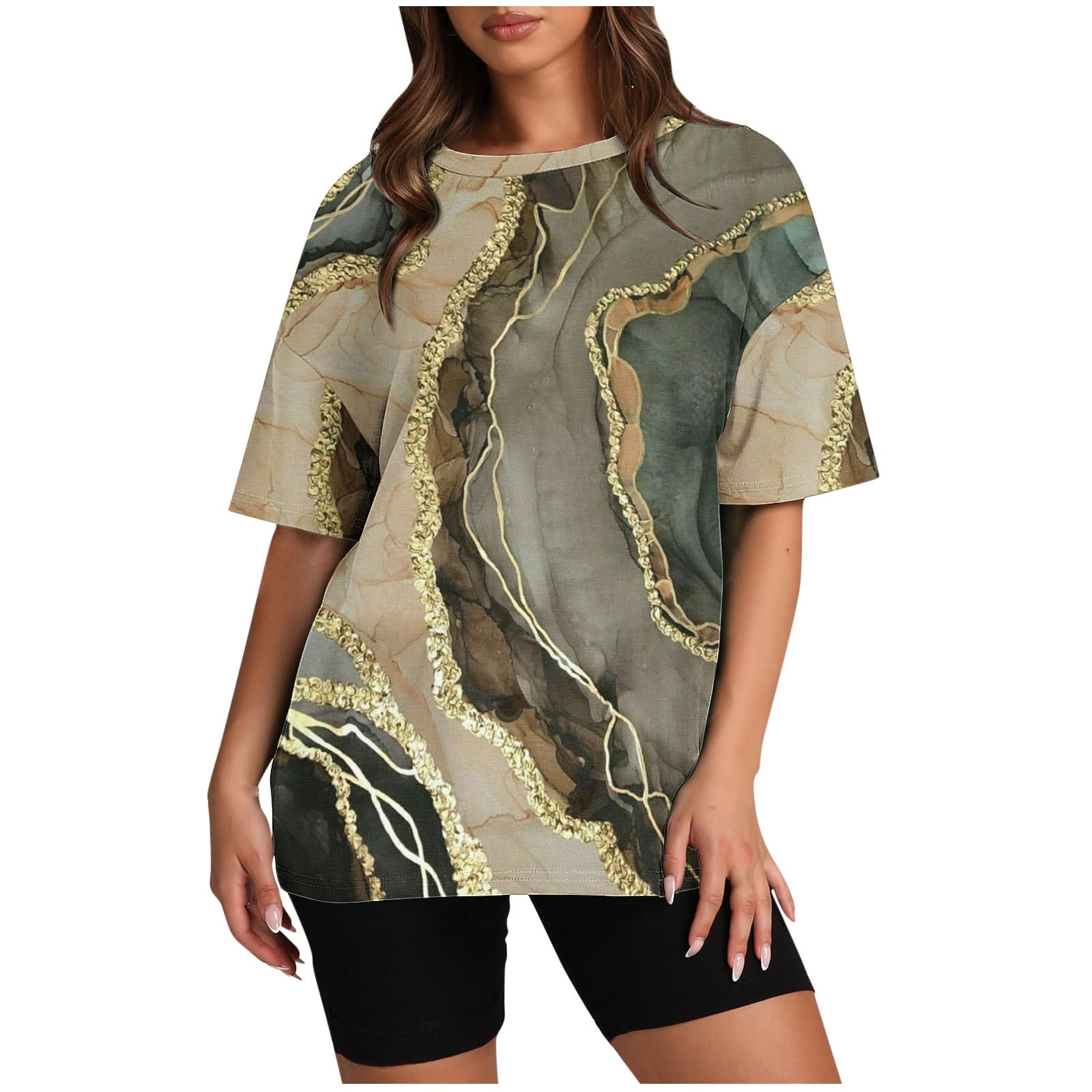 Charella Ladies Oversized Graphic T Shirts Boyfriend Style Loose Short ...