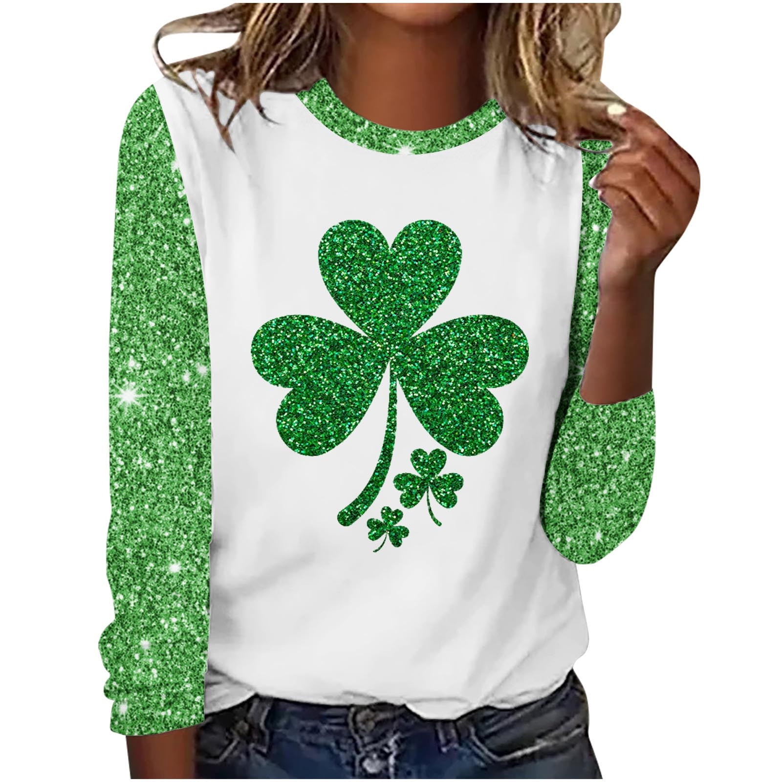Charella Long Sleeve Shirts for Women St Patricks Day Shirt Crewneck T ...