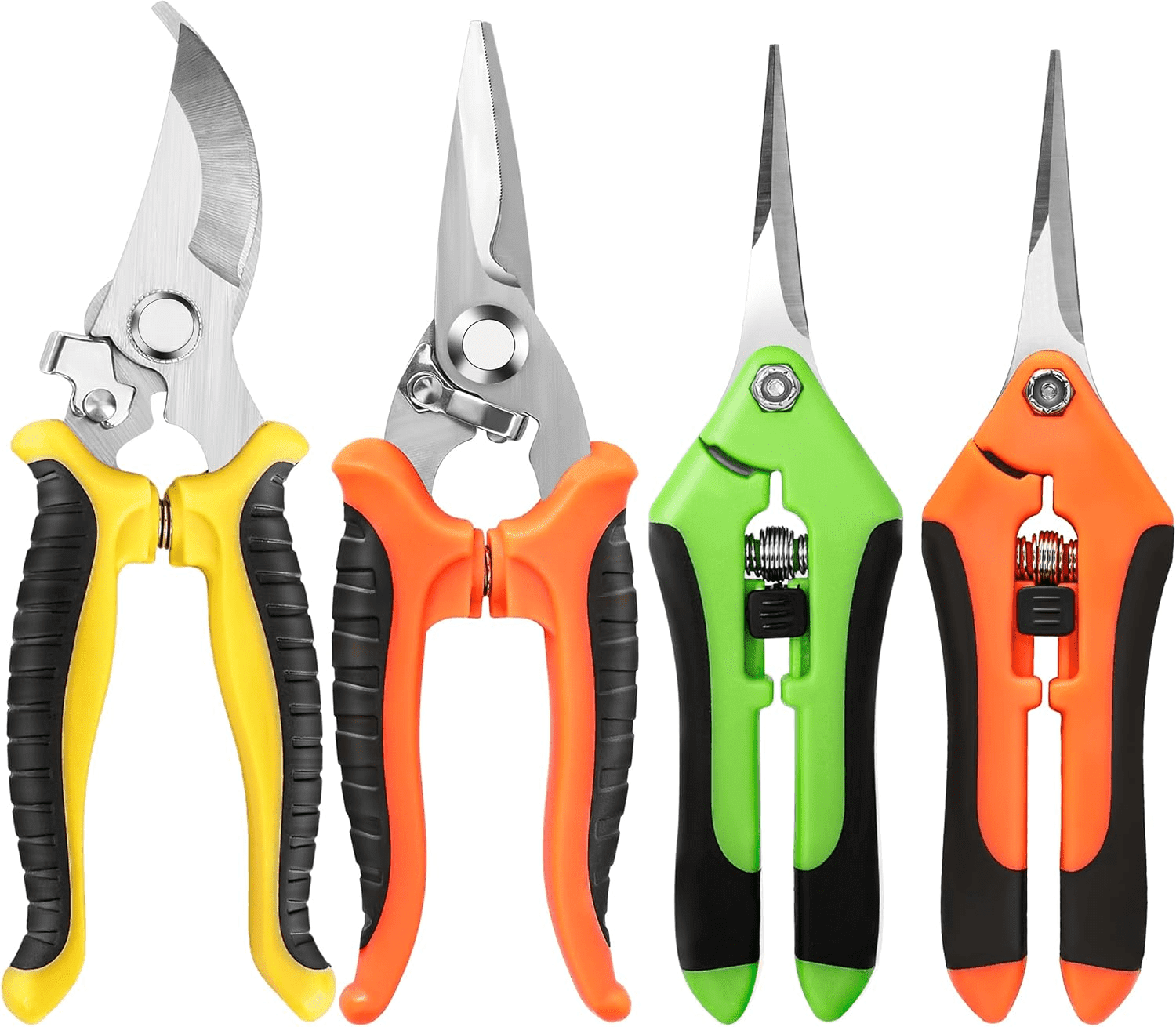 Charext 4 Pack Garden Pruning Shears, Stainless Steel Garden Shears ...