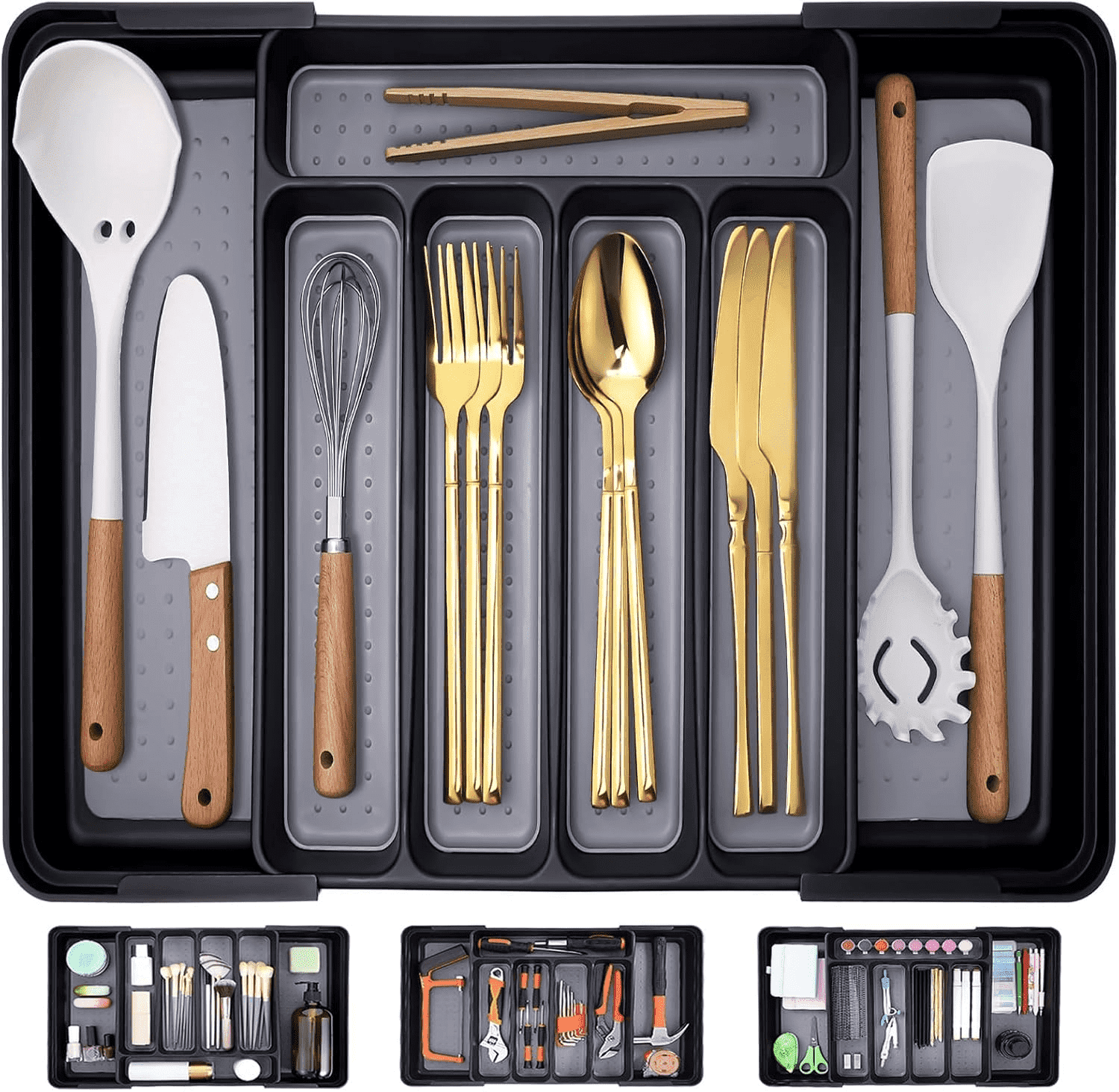 Charext Silverware Organizer - Expandable Kitchen Drawer Organizer ...