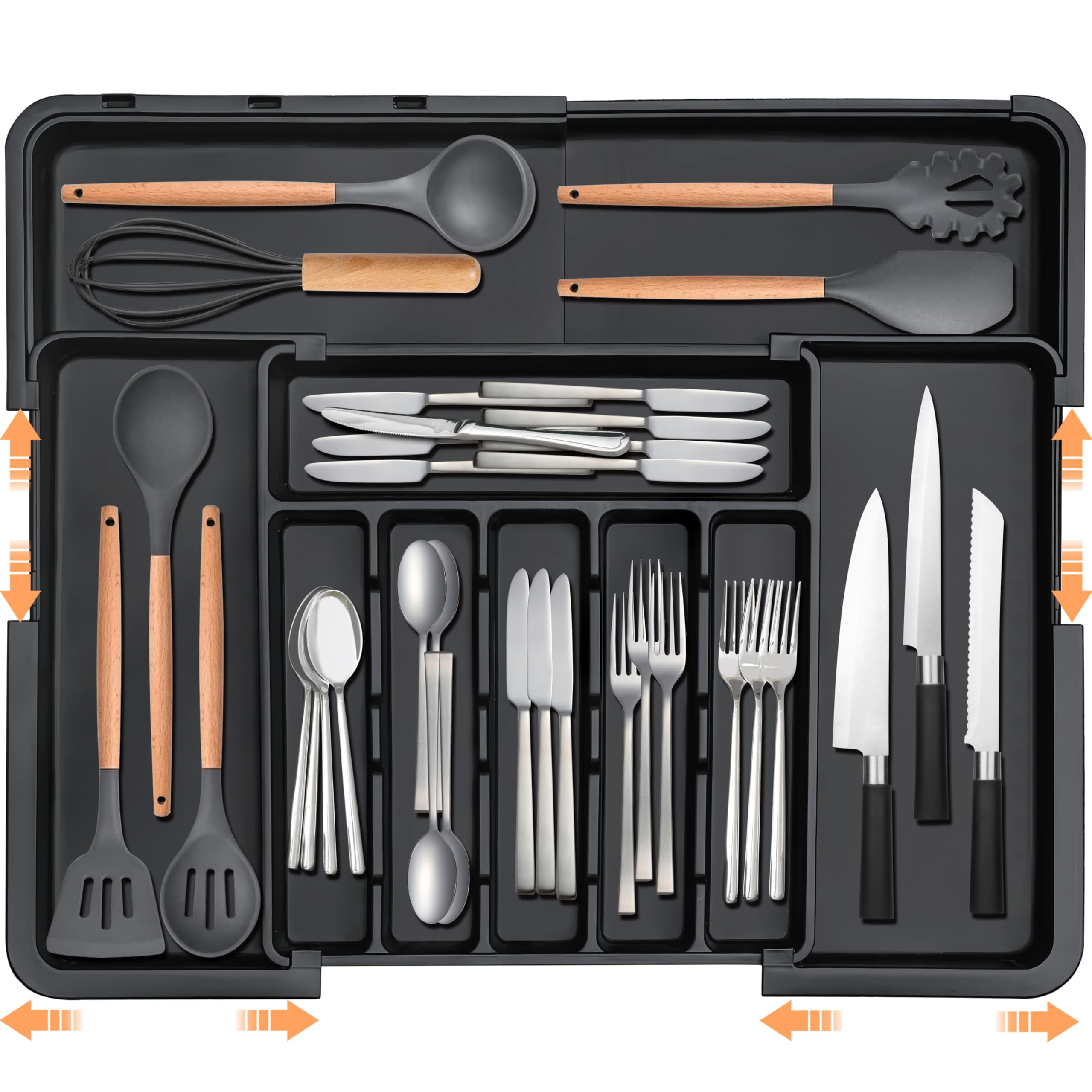 CharextSilverware Organizer Expandable Kitchen Utensil Drawer Organizer ...