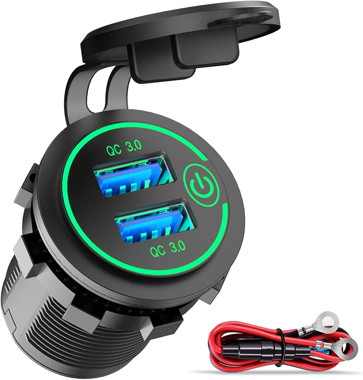 Charge 3.0 USB Outlets】Qidoe Dual QC 3.0 Car Charger Socket packs 36W ...