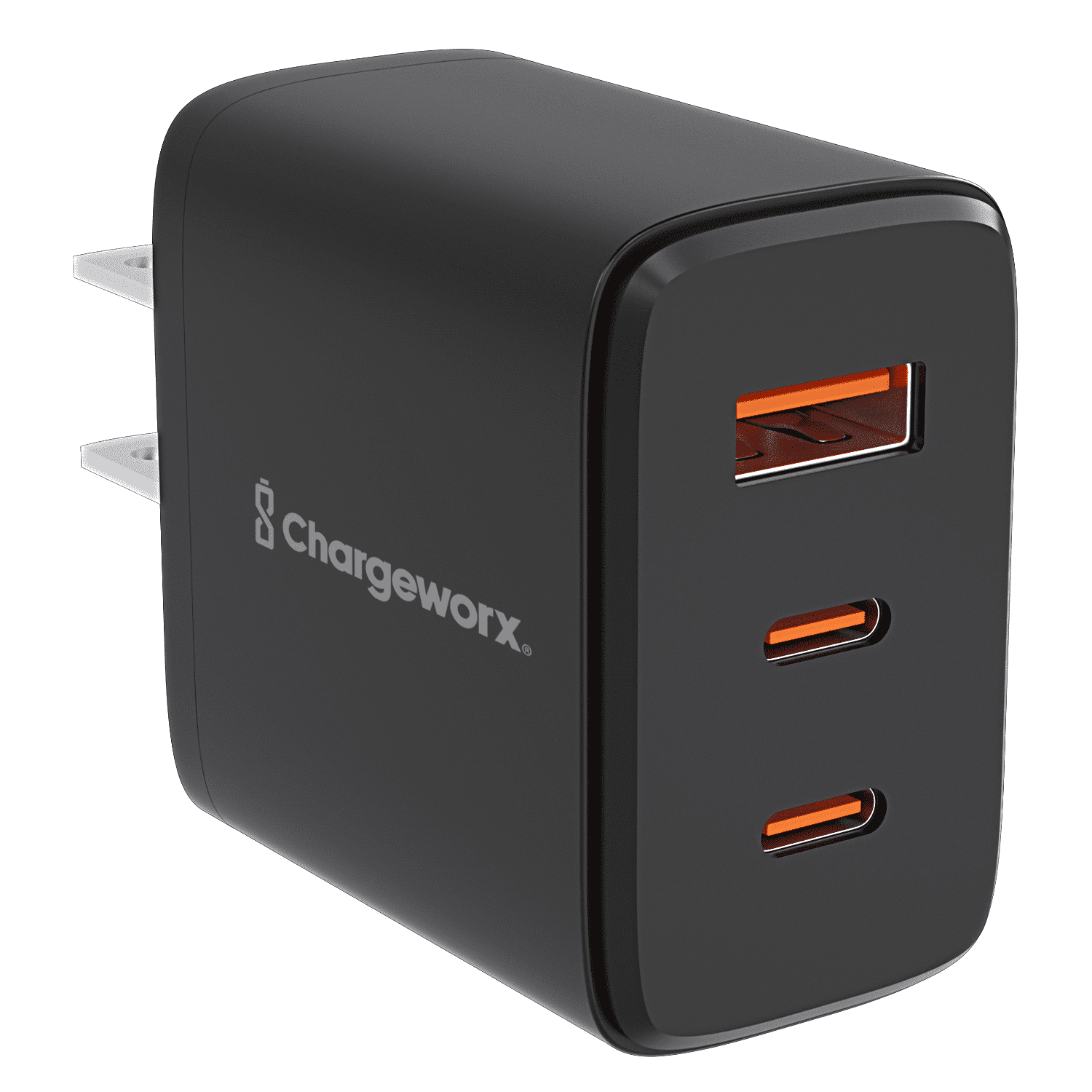 Chargeworx 30W USB Wall Charger Block, 3-Port Fast Charger with 2 USB-C ...