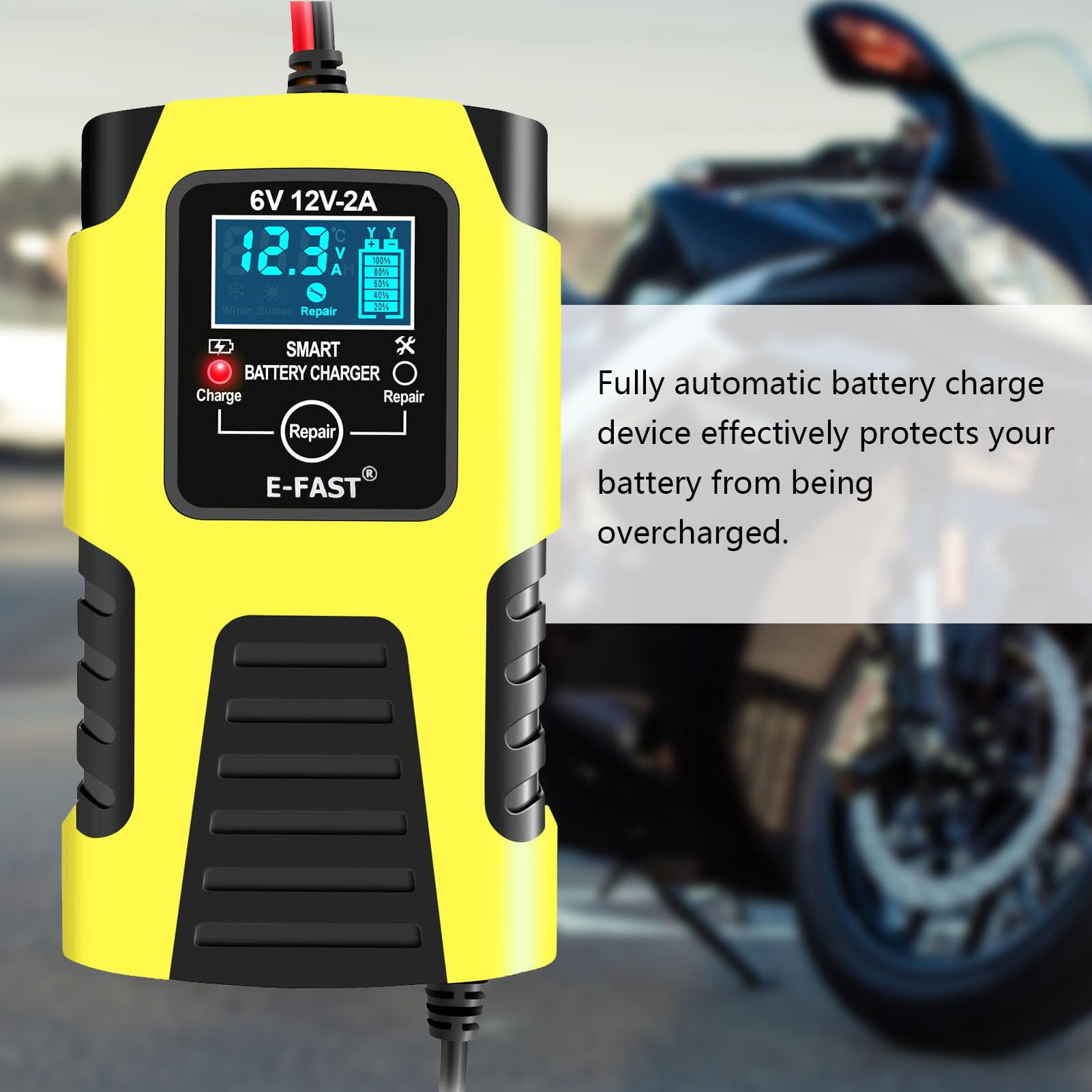 Charge Device,6v/2a Car Battery 12v/2a Battery Maintainer Portable ...