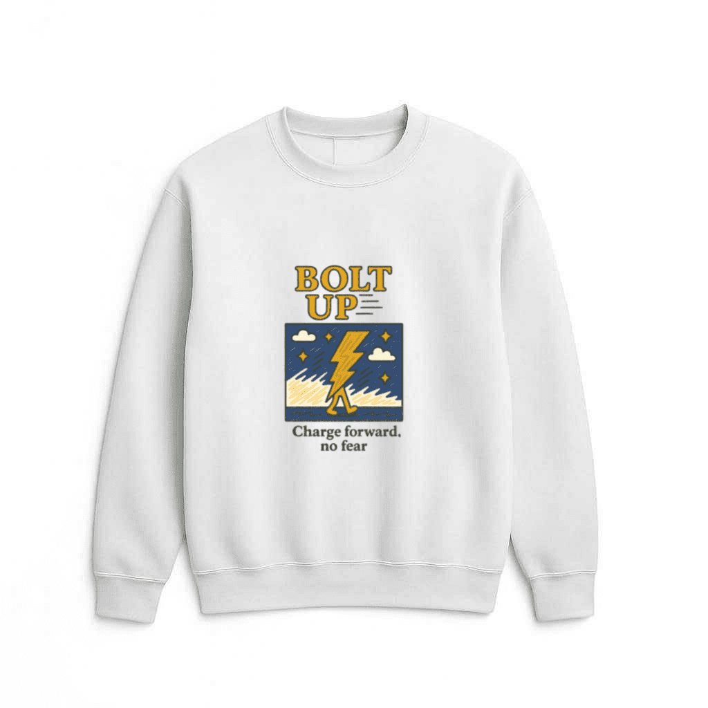 Charge Forward Lightning Bolt Power Quote Bold Graphic Sweatshirt, up ...