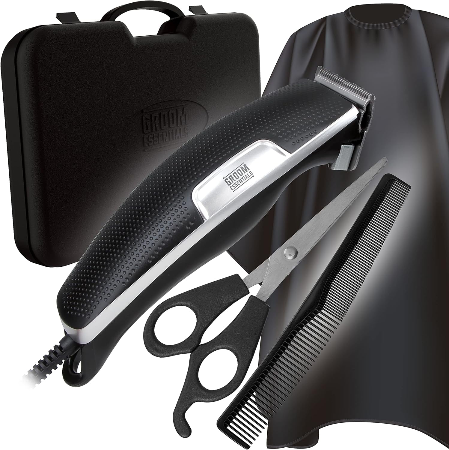Chargeworx Groom Essentials Pro Series Hair Cutting Kit with Hair ...
